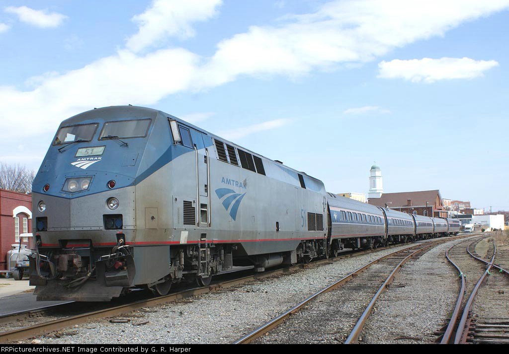 Amtrak engine 51 on Amtrak train 51